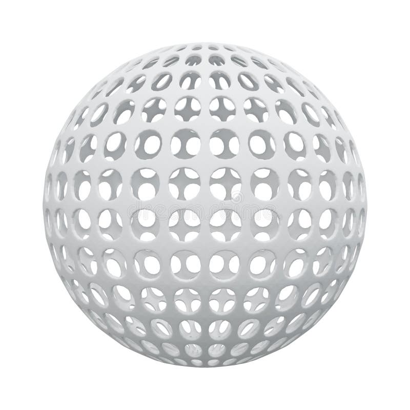 White Ball. Abstract Modern Shape. Isolated on White Background. 3D ...