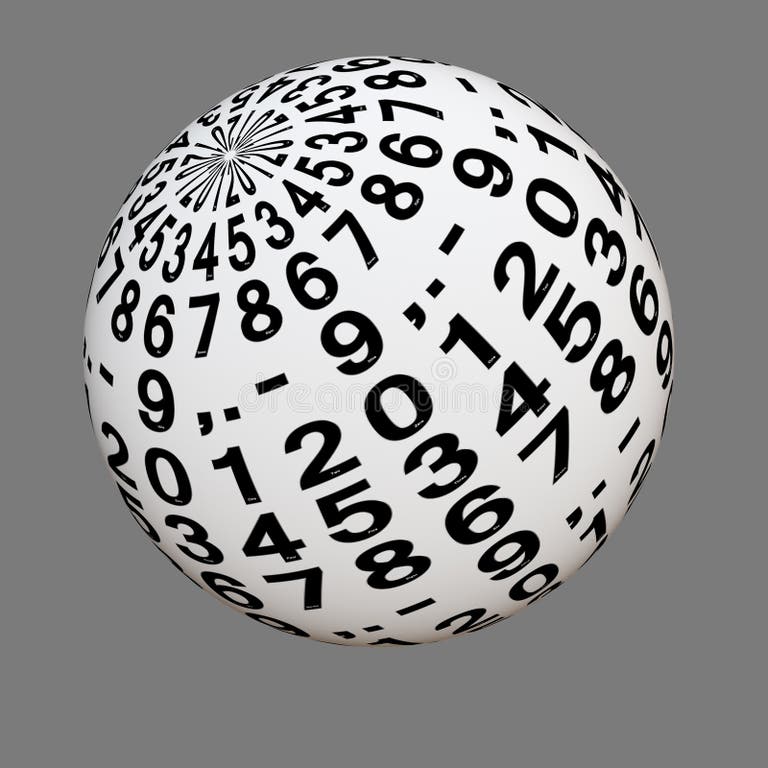 White Ball with Digits from Zero To Nine Stock Illustration ...
