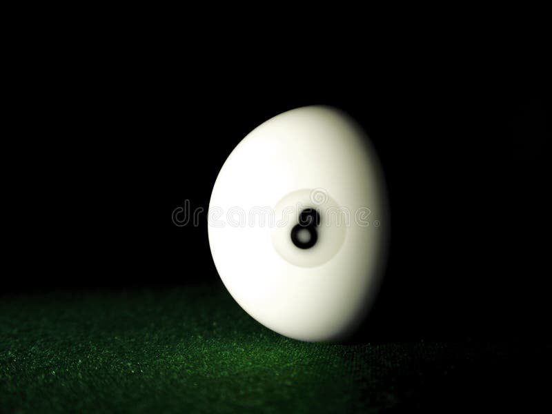 White Ball Number 8 from Russian Billiard Pyramid in the Dark Stock ...