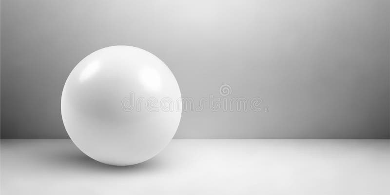 White Ball.Realistic Ball in the Studio Room.Vector Illustration Stock ...