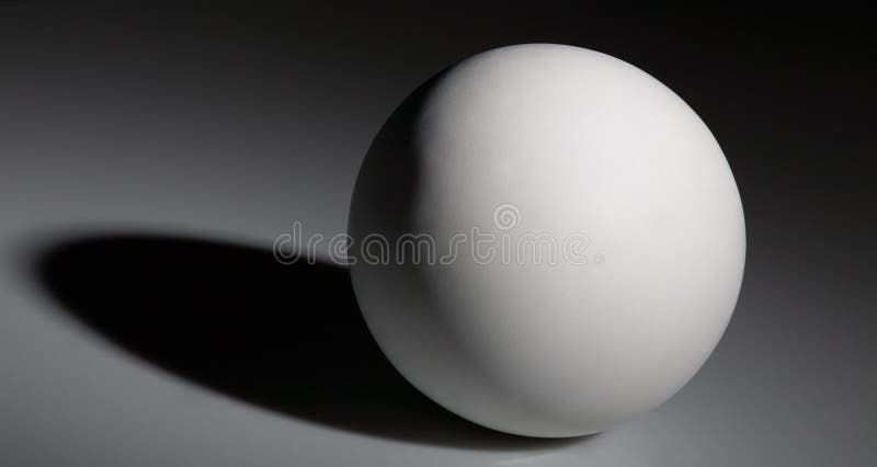 White Ball with Shadow on Gray Background Stock Photo - Image of area ...