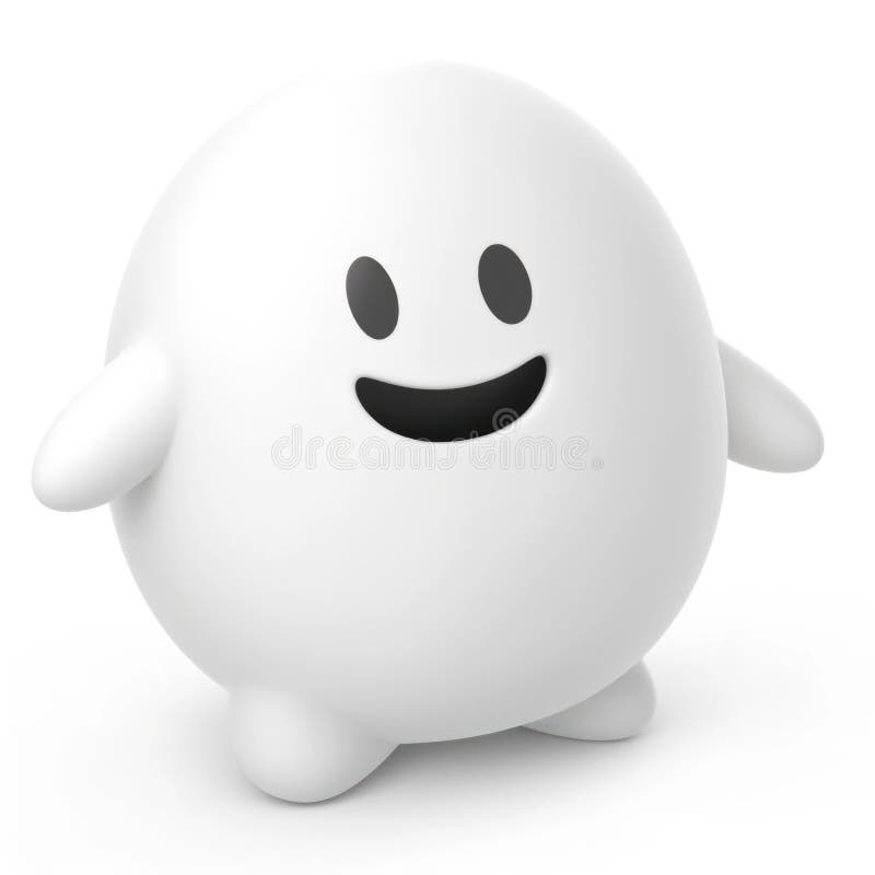 A White Ball with a Smiley Face, AI Stock Illustration - Illustration ...