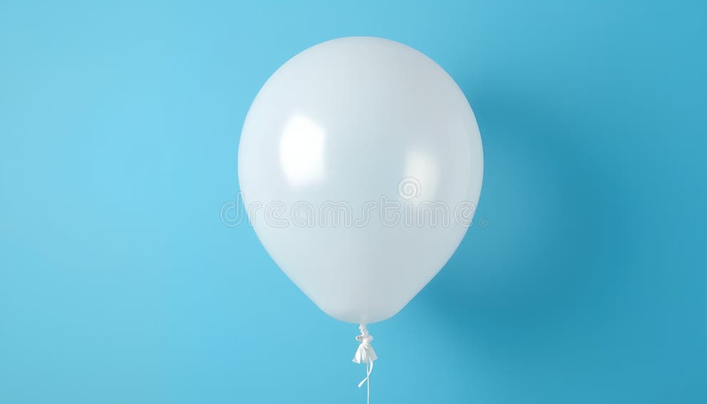White Ballon on Blue Background Transparent Stock Illustration ...