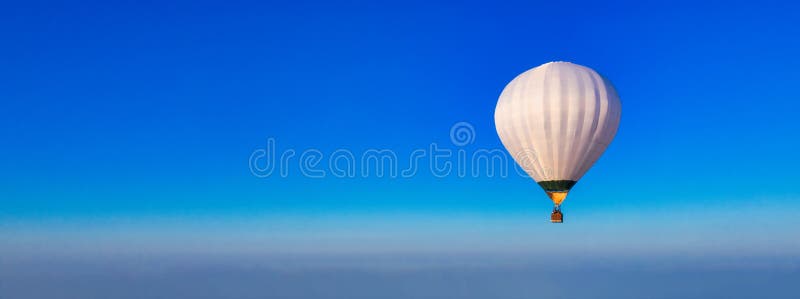 White Balloon on the Background of the Blue Sky Panorama. Stock Photo ...
