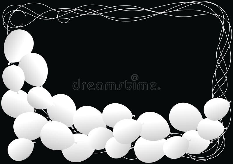 Balloons Border Frame Invitation Card Stock Illustration - Illustration ...