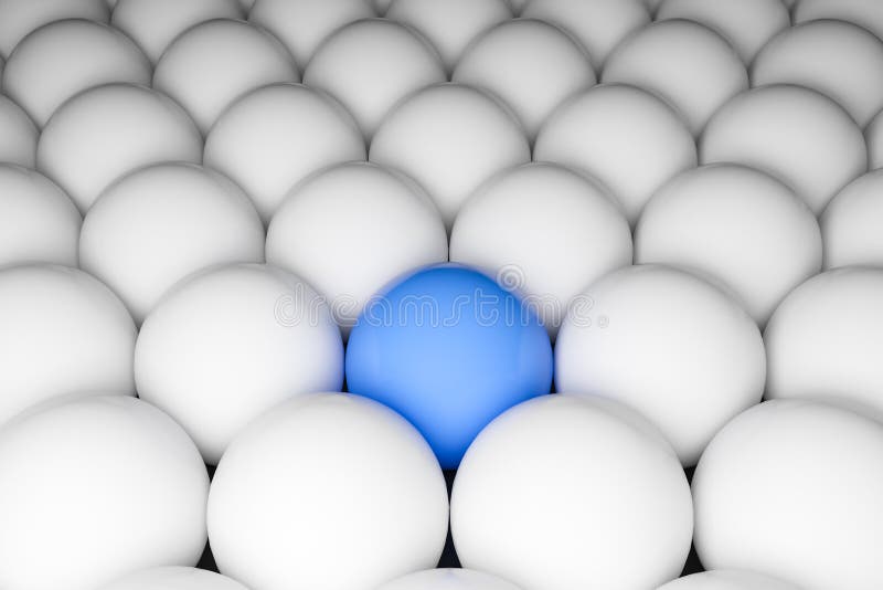 White Balls Background with Blue Ball Stock Illustration - Illustration ...