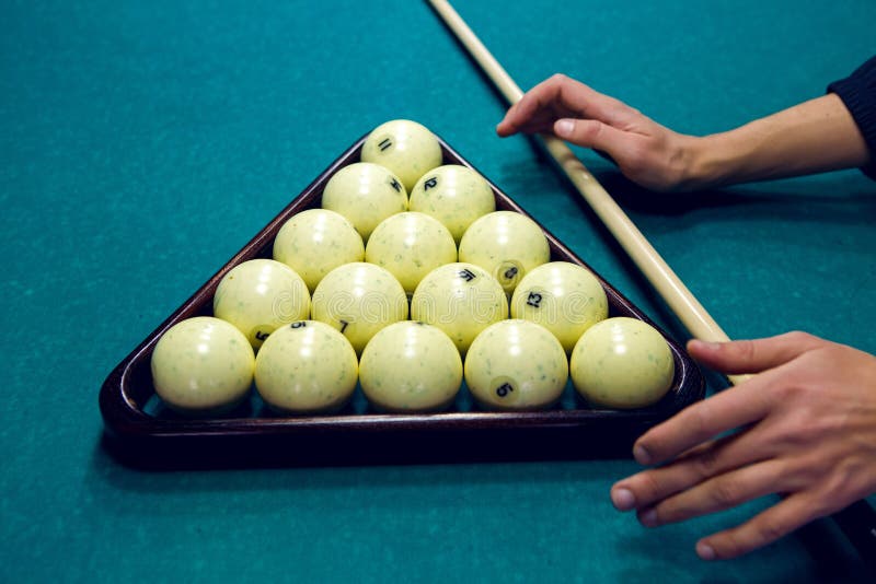 White Balls for Billiards in a Triangle Stock Image - Image of ...