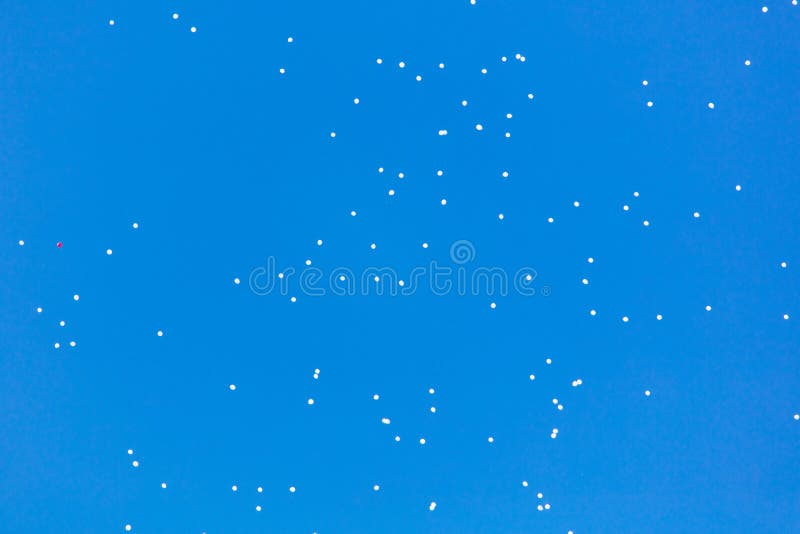 White Balls Flying in the Blue Sky Stock Image - Image of color ...