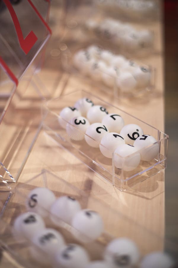 White Balls for the Game of Lottery Stock Image - Image of studio, blue ...