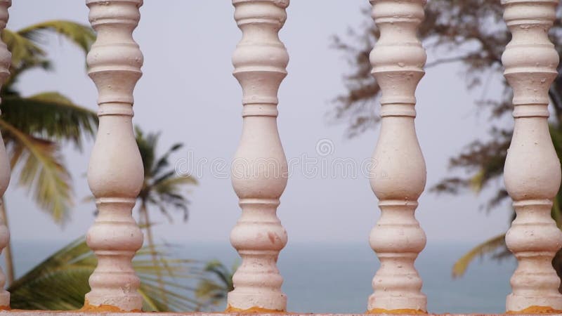 White Balusters on the Facade of the House. Classical Architecture ...