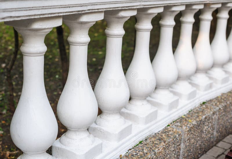Balusters Made of Stone on the Old Historic Staircase. Ruins of Vintage ...