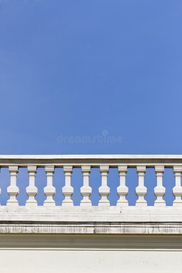 White Balustrade with Pillar Stock Image - Image of baluster ...