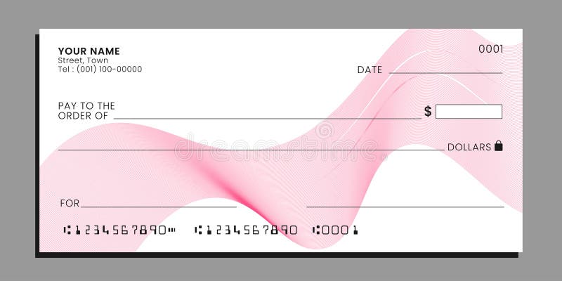 Classic Blank Bank Cheque Paper. Check from Chequebook Stock Vector ...