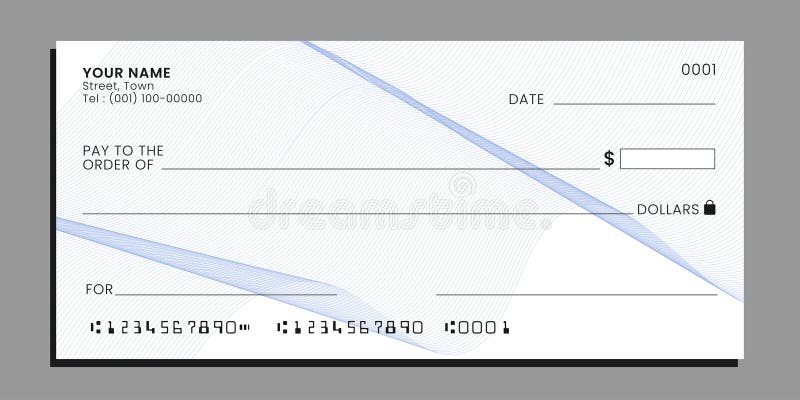 Classic Blank Bank Cheque Paper. Check from Chequebook Stock Vector ...