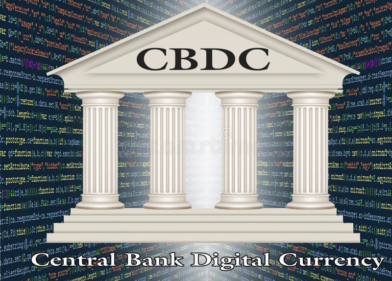 White Bank Illustration Isolated on Background of Program Code. Central ...