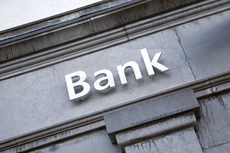 White Bank Sign stock photo. Image of finance, money - 64279070