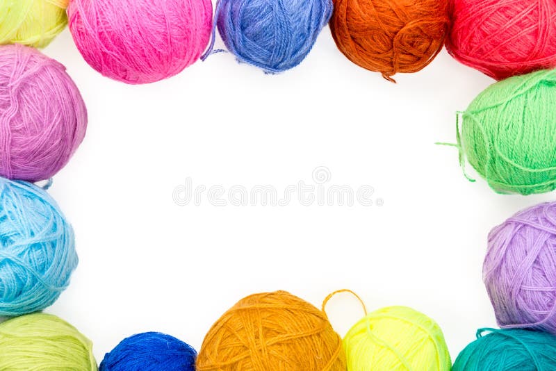 White Banner with Frame of Colored Thread Stock Photo - Image of cotton ...