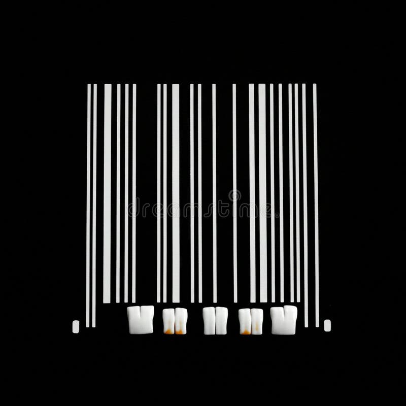 White Bar Code Lines are Arranged Vertically on a Black Background ...