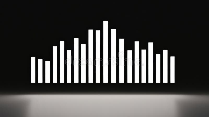 A White Bar Graph on a Black Background. Stock Image - Image of short ...