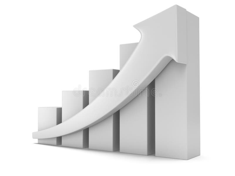 White Bar Graph with Red Arrow Stock Illustration - Illustration of ...