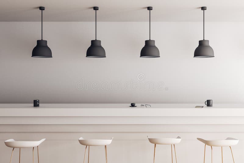 White bar interior stock illustration. Illustration of cafe - 165478412