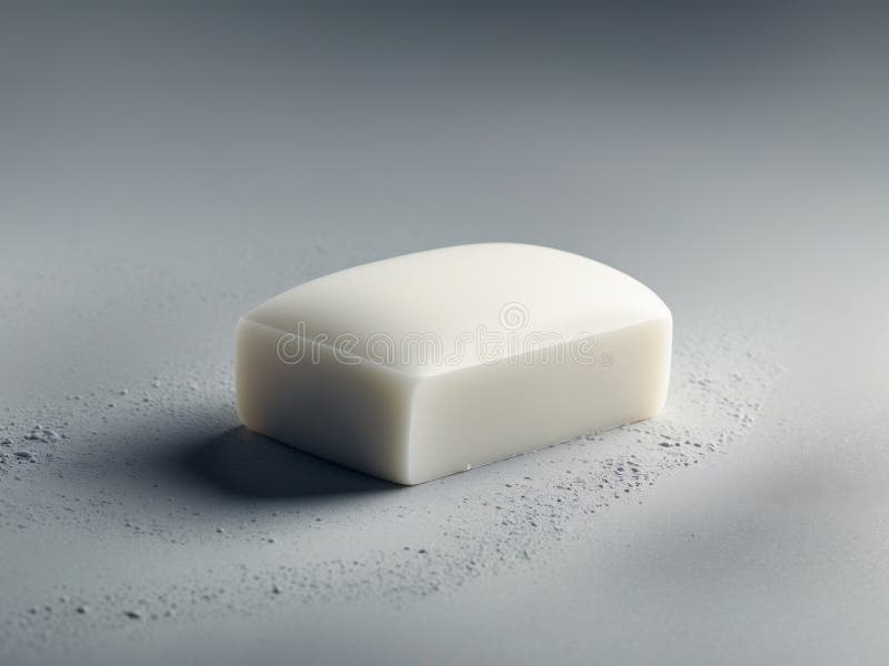 White Bar of Soap on a Textured Gray Background Stock Image - Image of ...