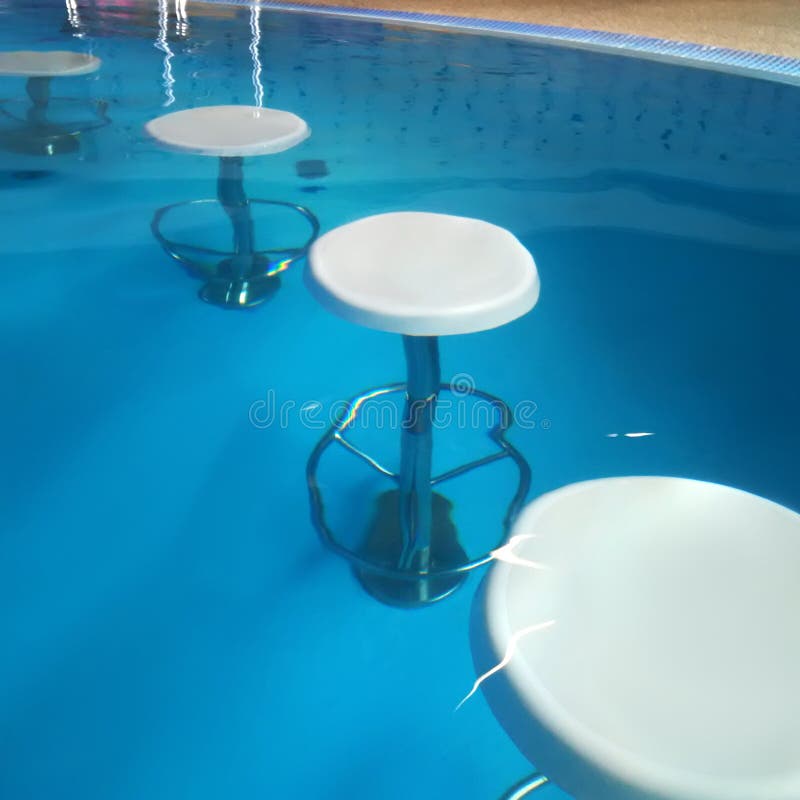 Bar stools in the water stock photo. Image of recreational - 111041756