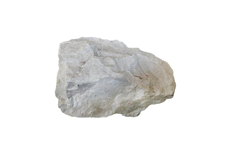 White Barite Rock Stone Isolated on White Background from Phrae ...