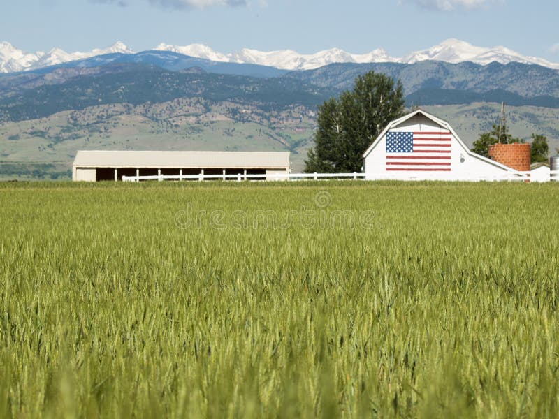 White Barn stock image. Image of ranch, colorado, flag - 24983325
