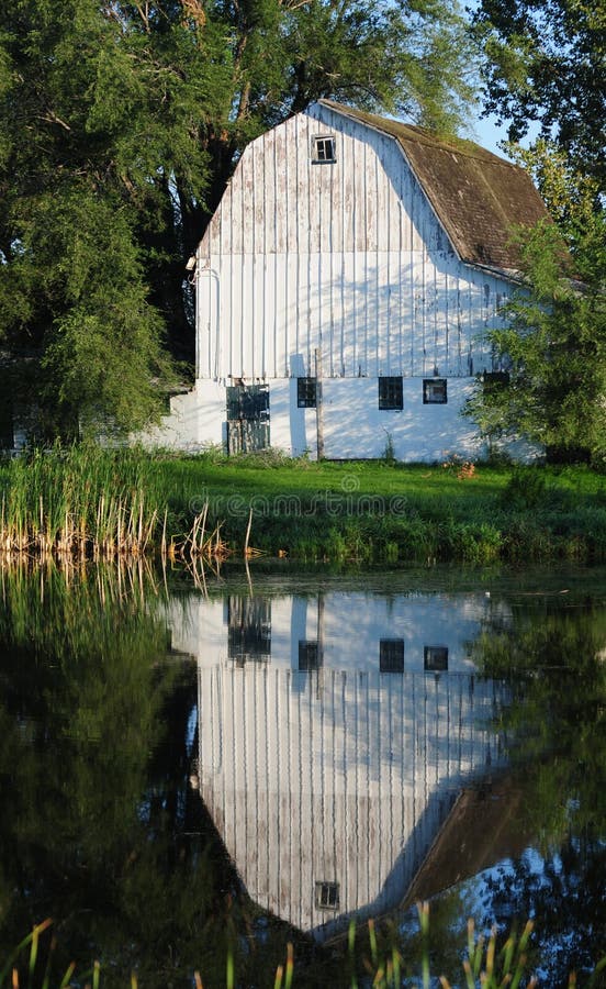 White Barn on a Farm in the Country Stock Image - Image of white ...