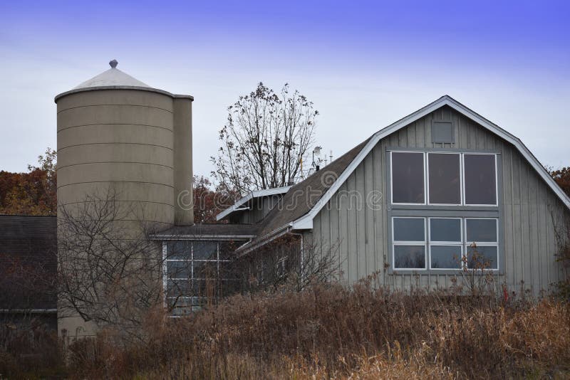 White Barn in Autumn stock photo. Image of agriculture - 104147912