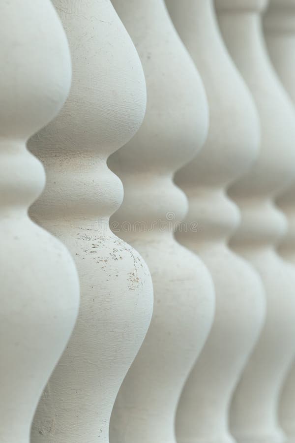 White Baroque Balustrade Forming Pattern, Vintage Retro Architectural ...
