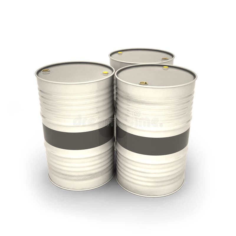 White barrels on a pallet stock illustration. Illustration of refinery ...