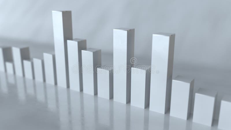 White Bars of Spectrum Analyzer 3D Rendering Stock Illustration ...