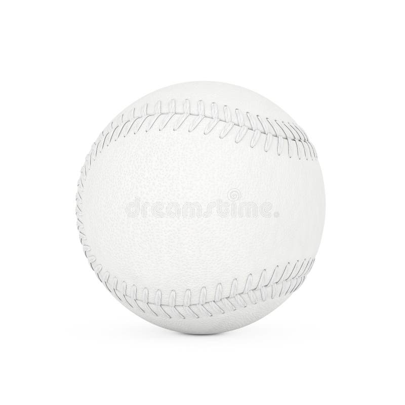 White Baseball Ball in Clay Style. 3d Rendering Stock Illustration ...