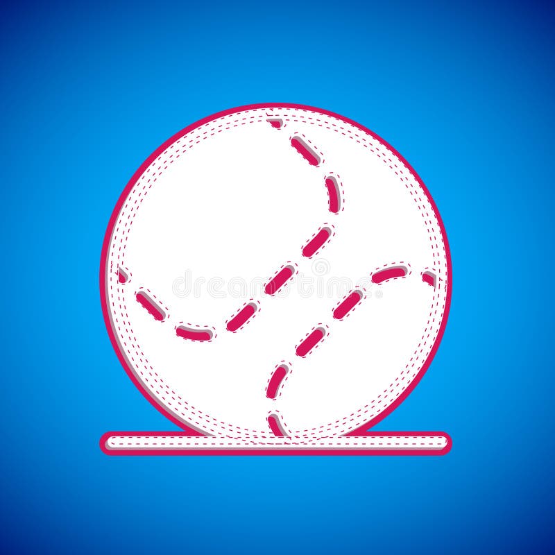 White Baseball Ball Icon Isolated on Blue Background. Vector Stock ...