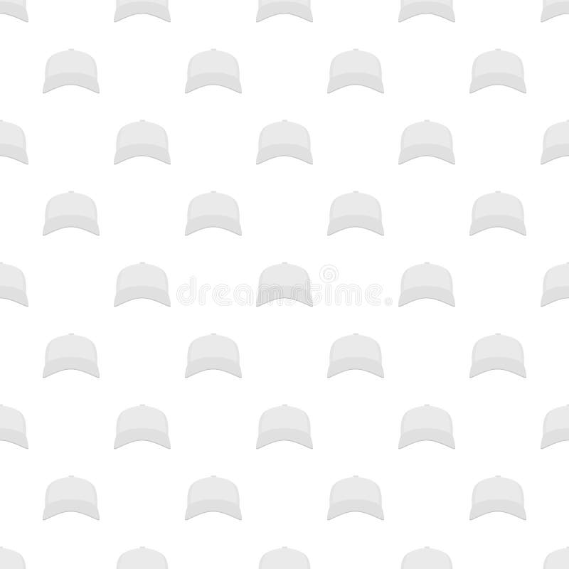 White Baseball Cap in Front Pattern Seamless Stock Illustration ...