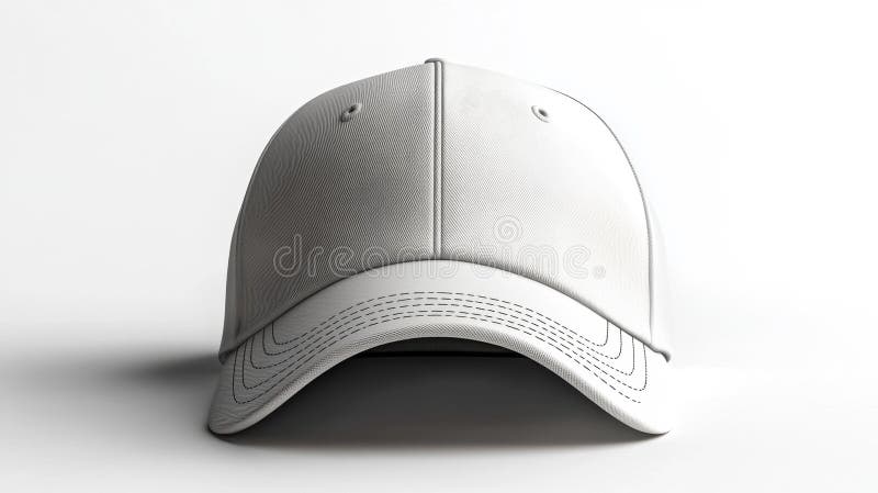 White Baseball Cap Front View Generative AI Stock Illustration ...