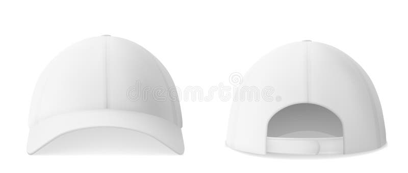 White Baseball Cap Isolated on White Background, Stock Illustration ...