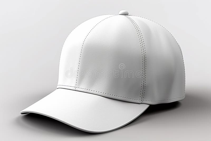 Ai Generative White Baseball Cap Mock-Up - 3D Rendered Illustration ...