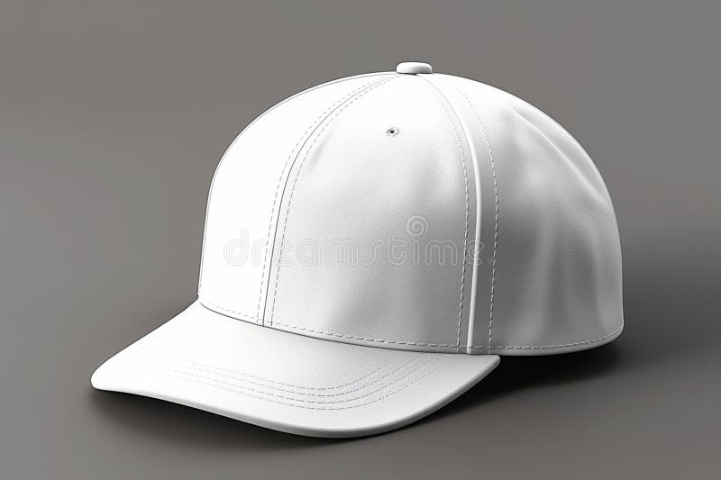 Ai Generative White Baseball Cap Mock-Up - 3D Rendered Illustration ...