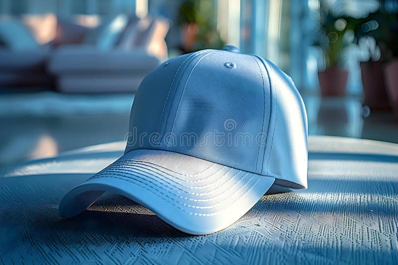 White Baseball Cap Mockup on Plain Background for Product Photography ...