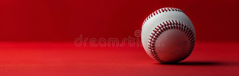 White Baseball on Red Background Stock Photo - Image of macro, texture ...