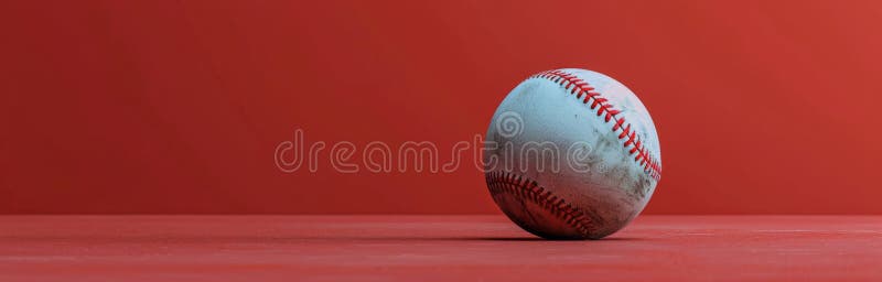 A Baseball Resting on Red Painted Surface Stock Photo - Image of play ...