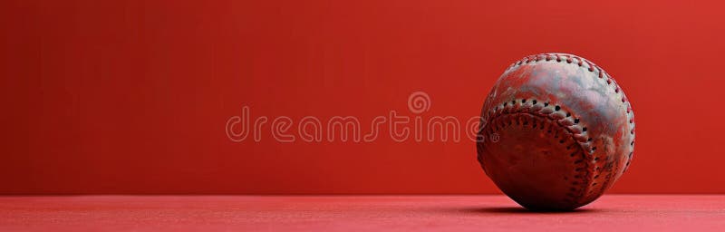 A Baseball Resting on Red Painted Surface Stock Photo - Image of pitch ...