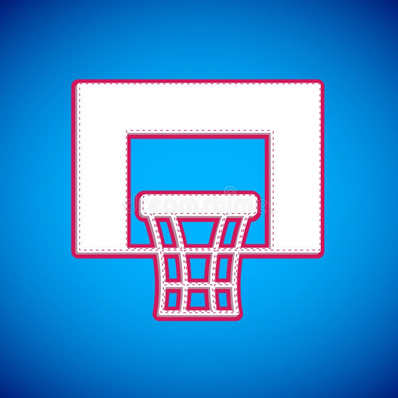 White Basketball Backboard Icon Isolated on Blue Background. Vector ...