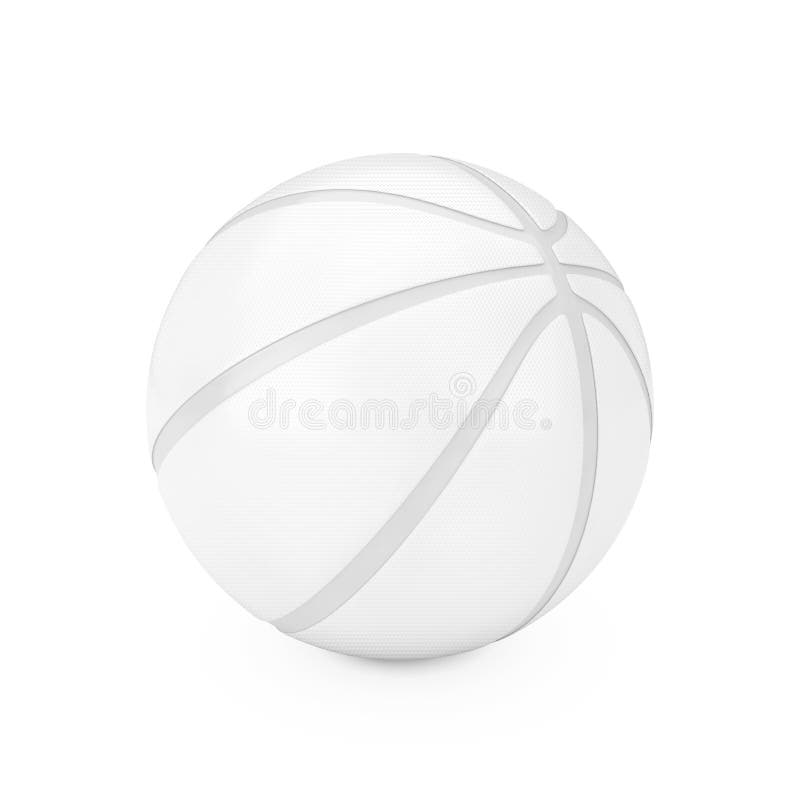 White Basketball Ball in Clay Style. 3d Rendering Stock Illustration ...