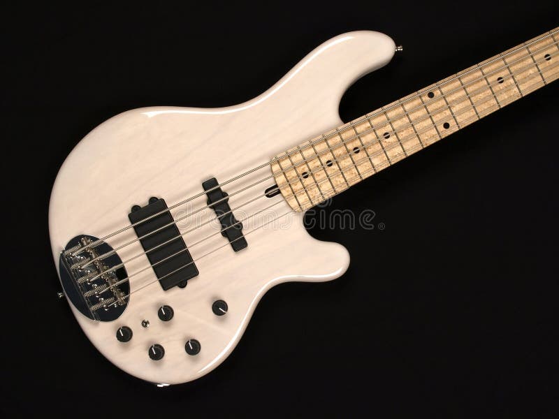 White Bass Guitar body 1 stock image. Image of grain, sound - 4945709