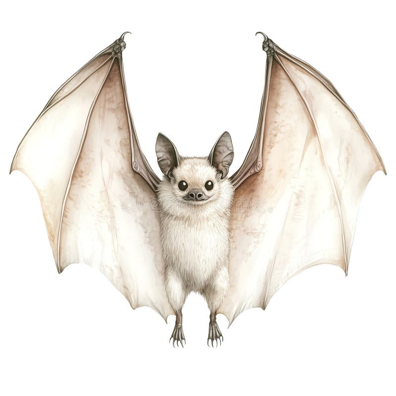 White Bat with Soft Wings Showcasing Delicate Textures and Shading ...