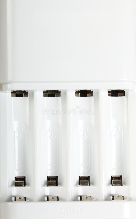 White Battery Charger without Batteries Stock Photo - Image of object ...